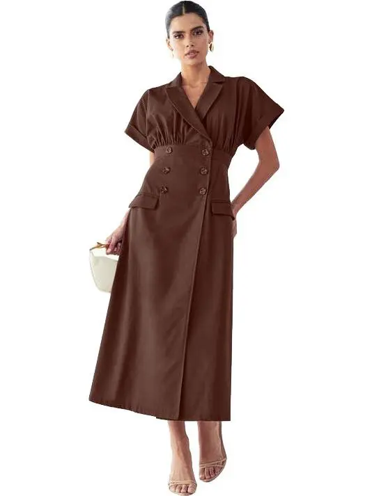 WILLA Elsie Midi Dress - Chocolate