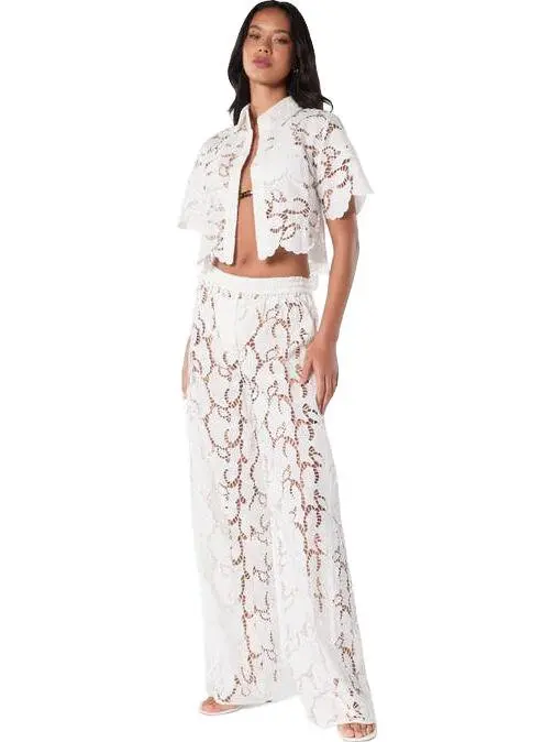 NICHOLAS Sonora Broderie Lace Shirt - Ivory