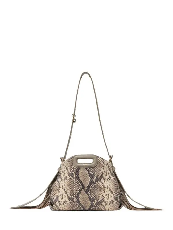 Maje Miss M Mini Bag Python-embossed Leather - Natural Snake Print