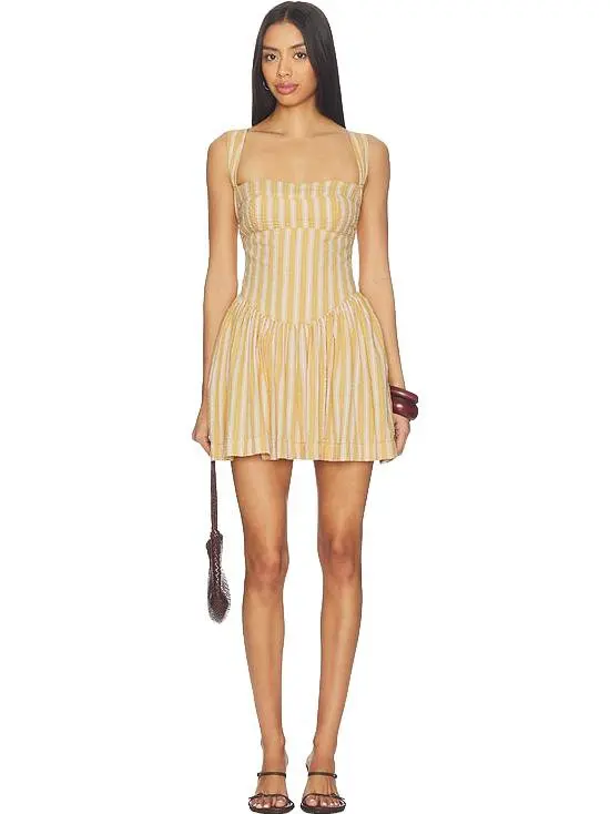 Free People Laurel Mini Dress - Neutral Combo