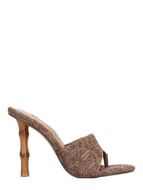 Steve Madden Briata Raffia High Heel Mules - Brown Raffia