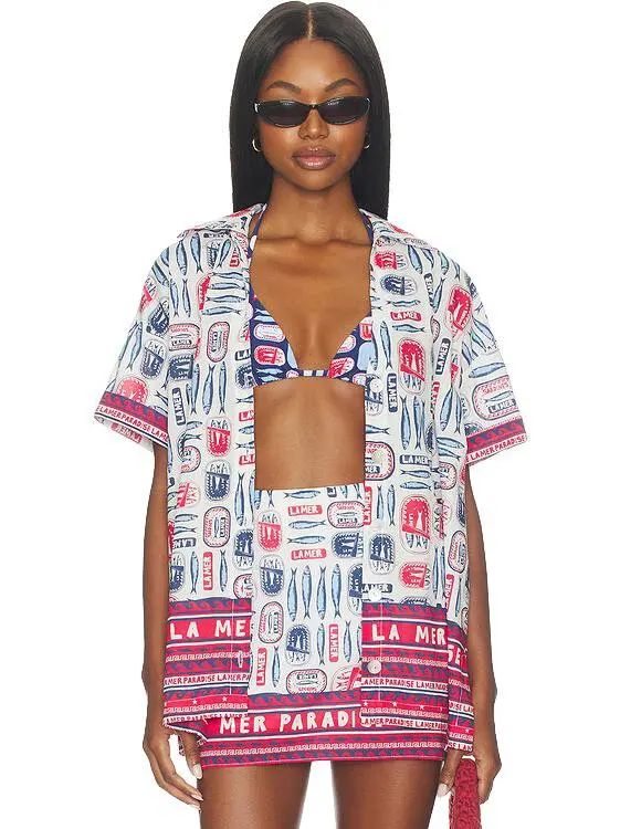 Show Me Your Mumu Parker Button Down Shirt - Sardine Border