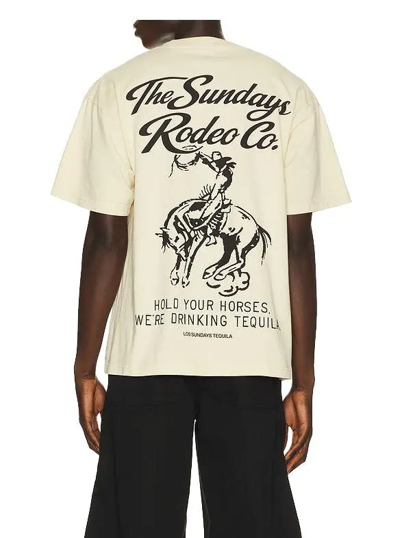 LOS SUNDAYS The Easy Rider Tee In White - White Cap & Off White