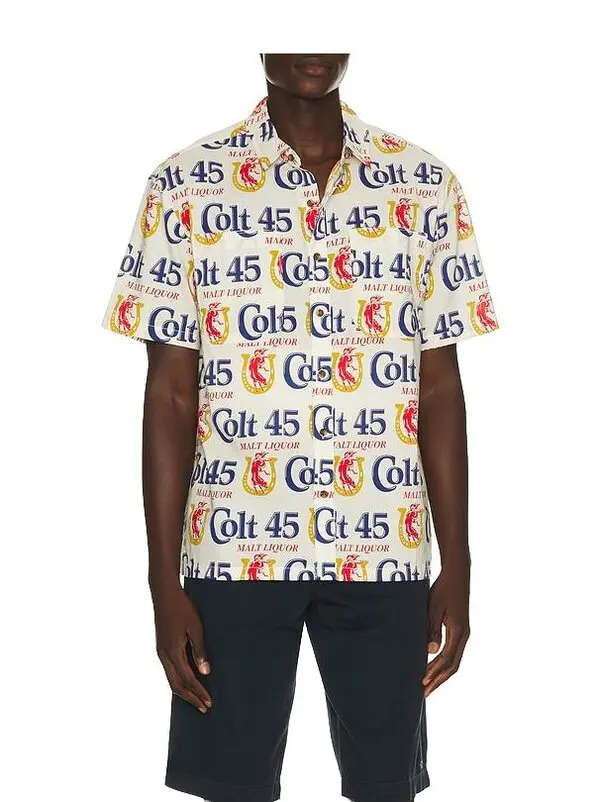 Brixton X Colt 45 Short Sleeve Shirt In White - Multi
