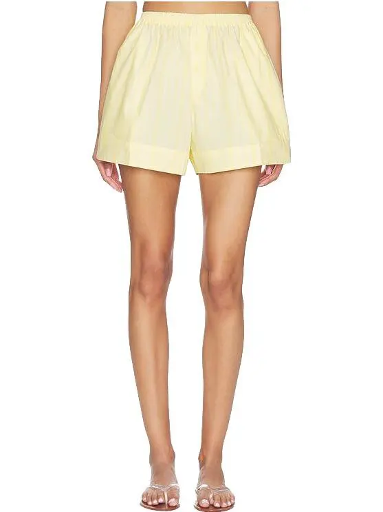 Faithfull The Brand Lonia Short - Elisa Stripe Daffodil White
