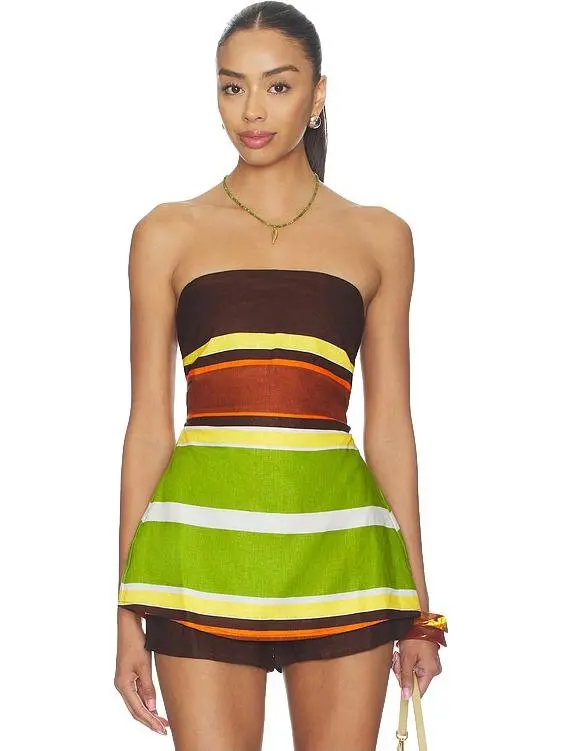 Faithfull The Brand Solmar Strapless Top - Valencia Stripe