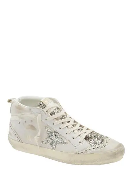 GOLDEN GOOSE Mid Star Sneakers - Beige/platinum