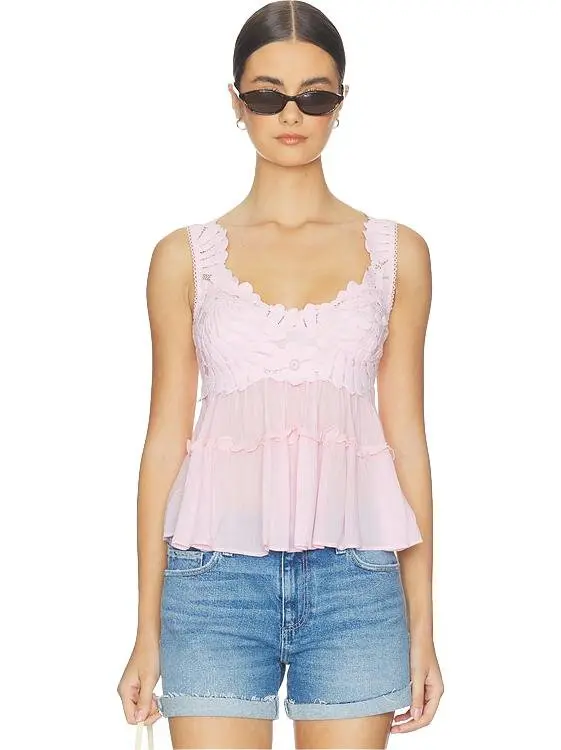 Free People Petal Party Top - Pink Destiny