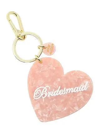 SOLAR ECLIPSE Hand-painted Bridesmaid Bag Charm & Keychain - Pink