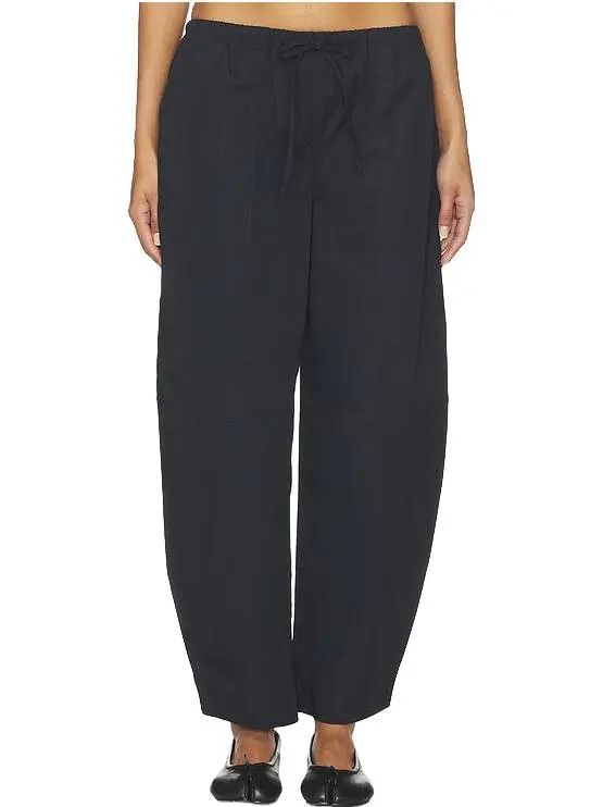 EAVES Lana Cropped Barrel Leg Pant - Black