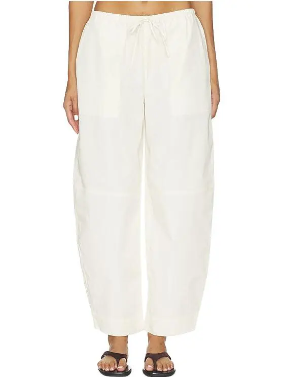EAVES Cropped Barrel Leg Pant - Off White