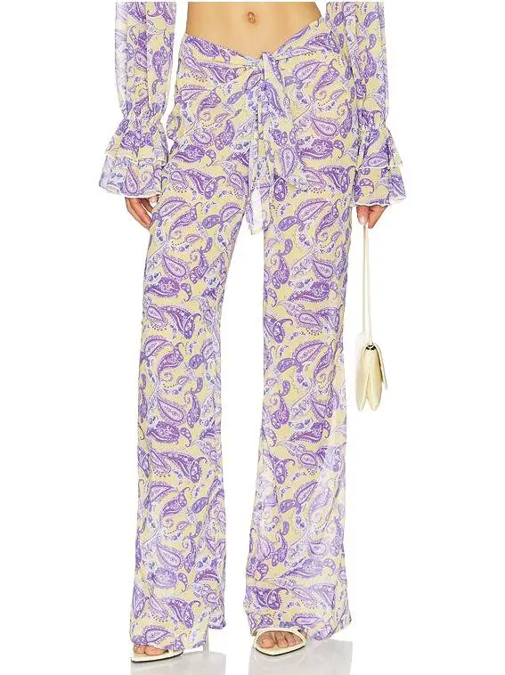BANANHOT Printed Wide Leg Trousers - Blooming Paisley