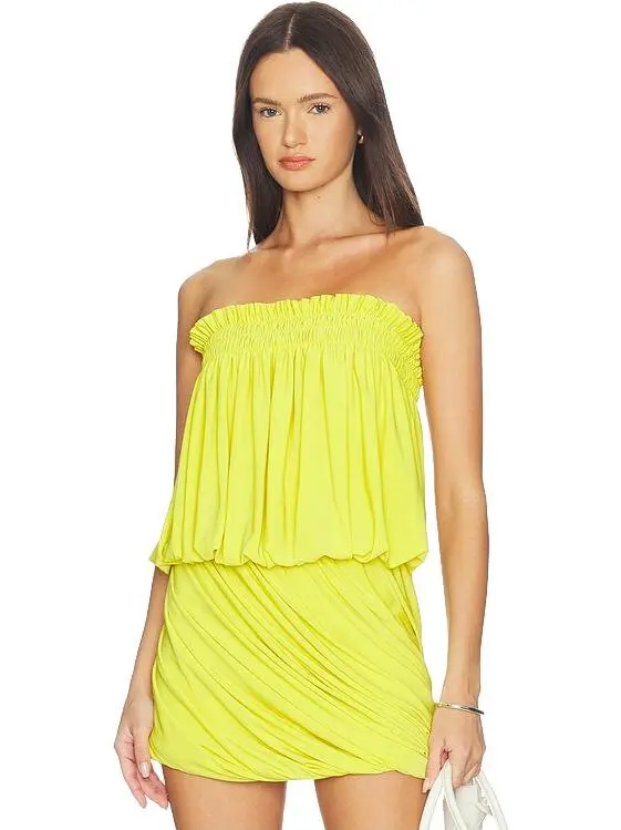 Norma Kamali Strapless Peasant Bodysuit - Serene Yellow