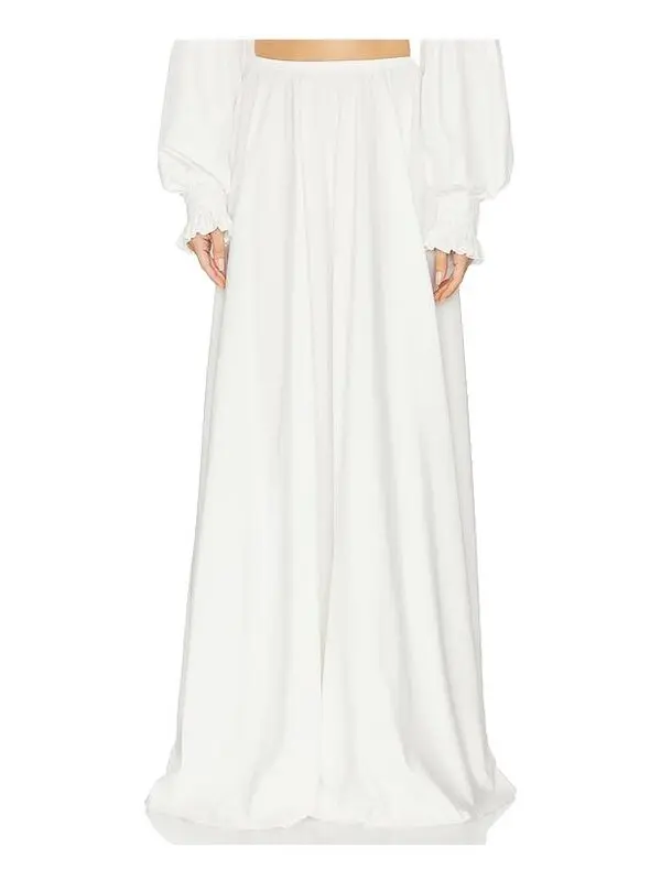 Norma Kamali Flared Floor-length Skirt - Snow White
