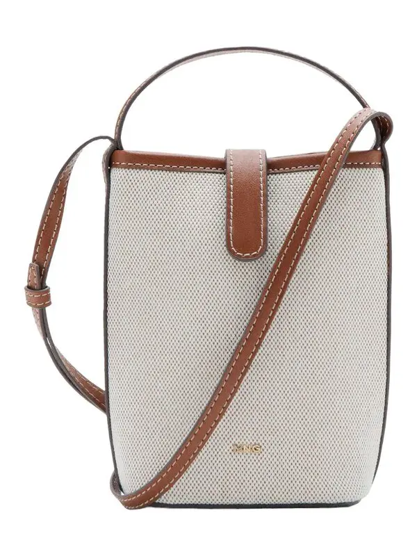 Mango Canvas Phone Crossbody Bag - Beige