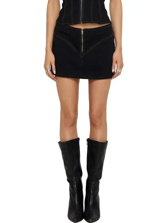 Princess Polly Capree Low Rise Denim Miniskirt - Raw Denim