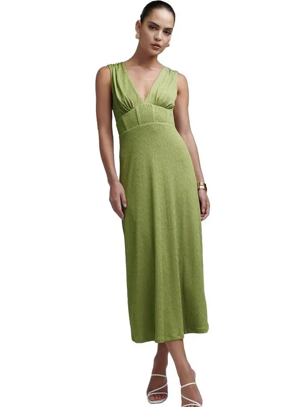 BWLDR Camile Fit-and-flare Midi Dress - Olive Green