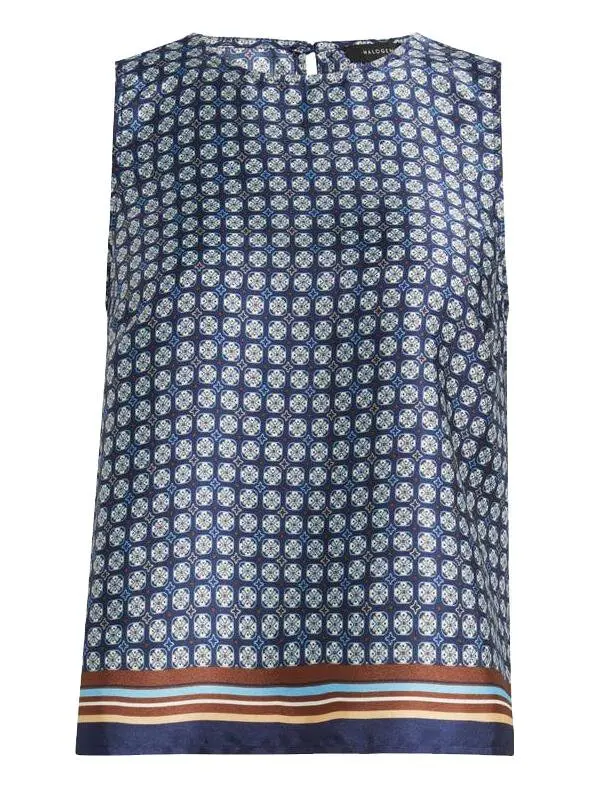Halogen Geometric Print Keyhole Tank - Classic Navy