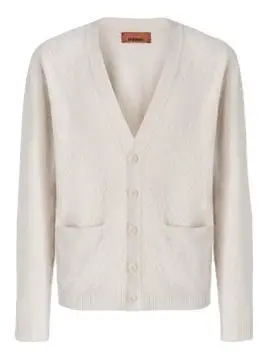 Missoni Wool And Cotton Chevron Cardigan With Pockets - Beige