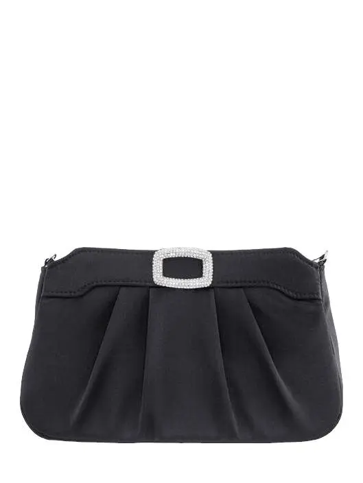 Nina Amy Embellished Satin Clutch - Black