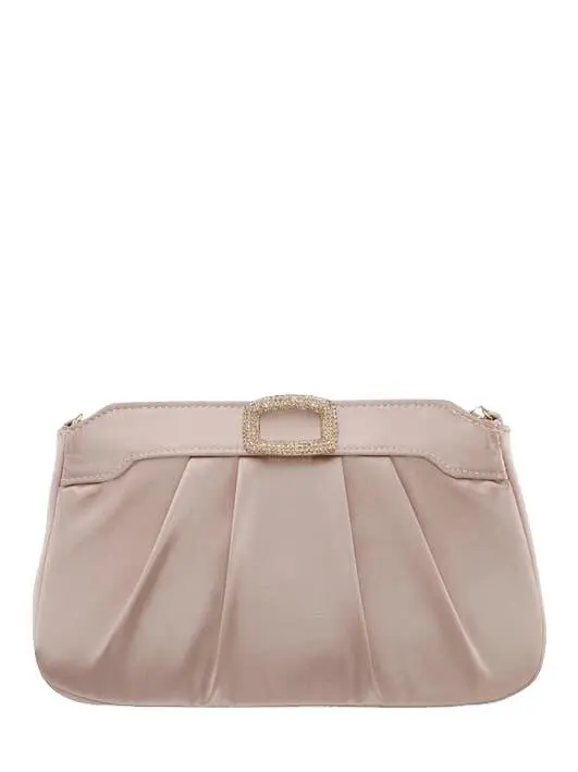 Nina Amy Embellished Satin Clutch - Honey