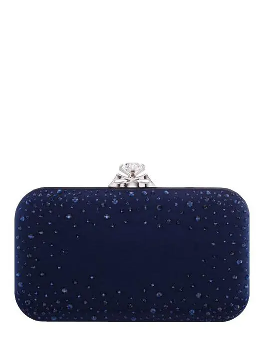 Nina Lindsay Embellished Frame Clutch - Navy