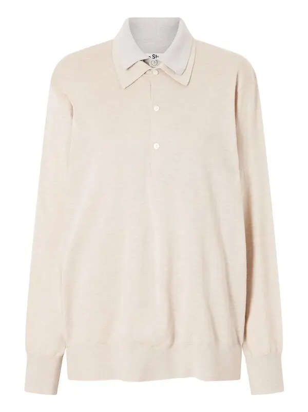 Acne Studios Layered Silk-blend Polo Sweater - Neutrals