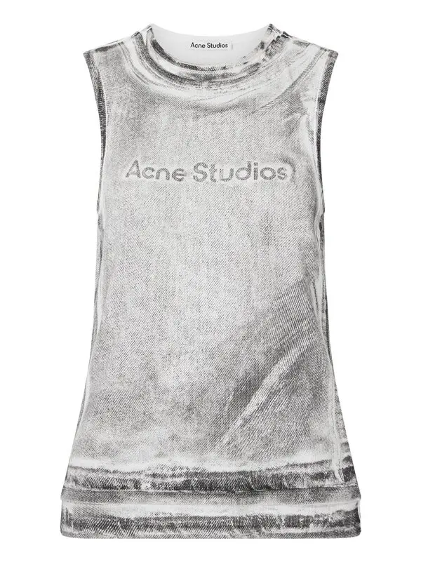 Acne Studios Elgie Printed Cotton-blend Top - Gray