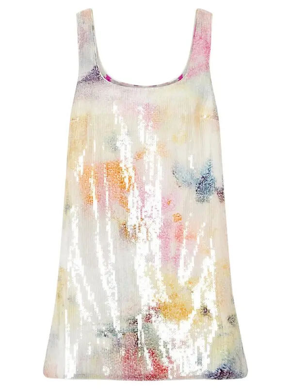 Aje Dahlia Floral Print Sequined Mesh Mini Dress - Multi