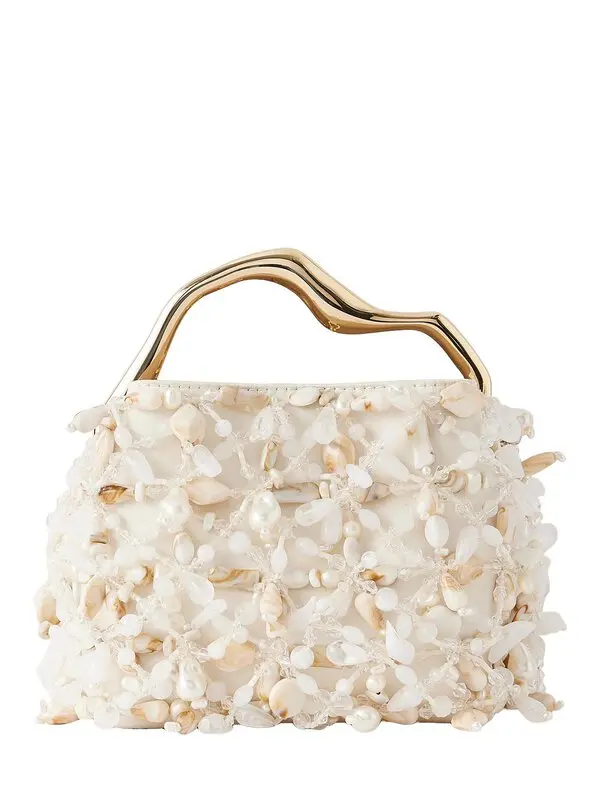 Cult Gaia Solene Mini Beaded Clutch - Neutrals