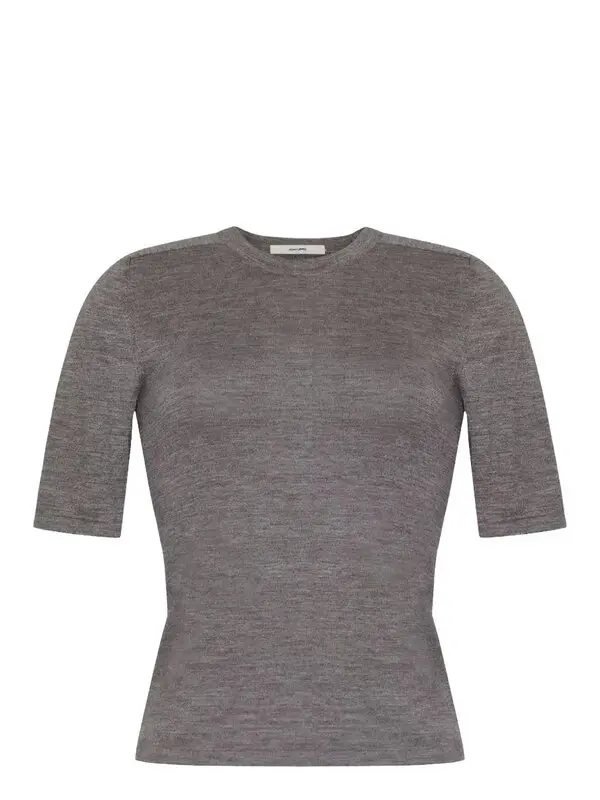 Adam Lippes Felix Short-sleeve Sweater - Grey