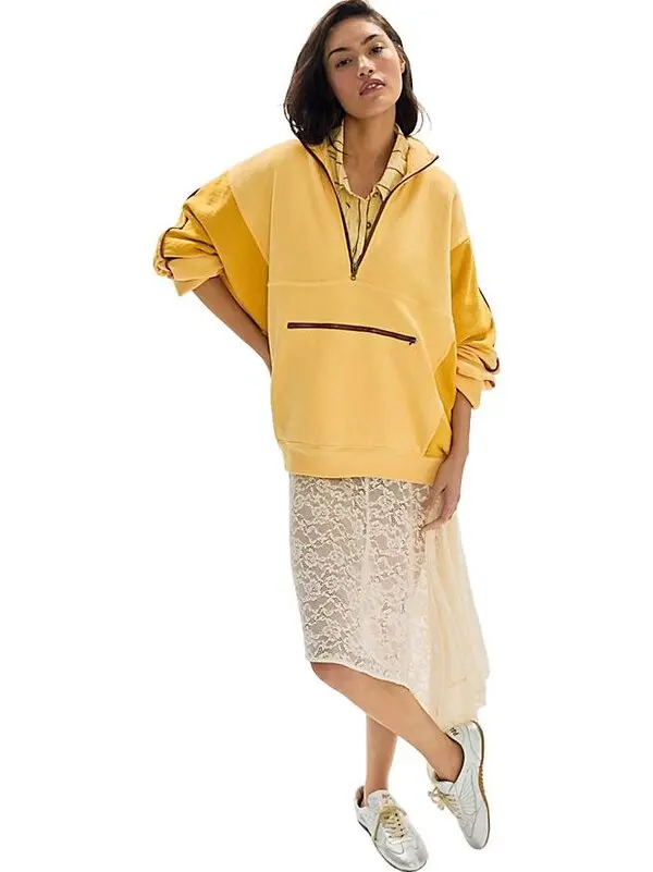Free People We The Free Charlie Half-zip Sweatshirt - Hazey Beachy