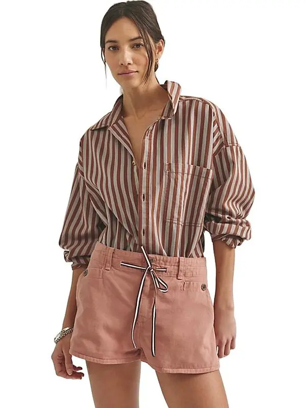 Free People Infinity Trapeze Chino Shorts - Cinnamon Ember