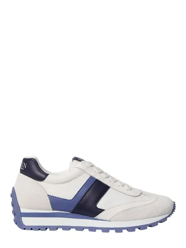 Ralph Lauren Dani Suede & Leather Sneakers - White/bianco/navy