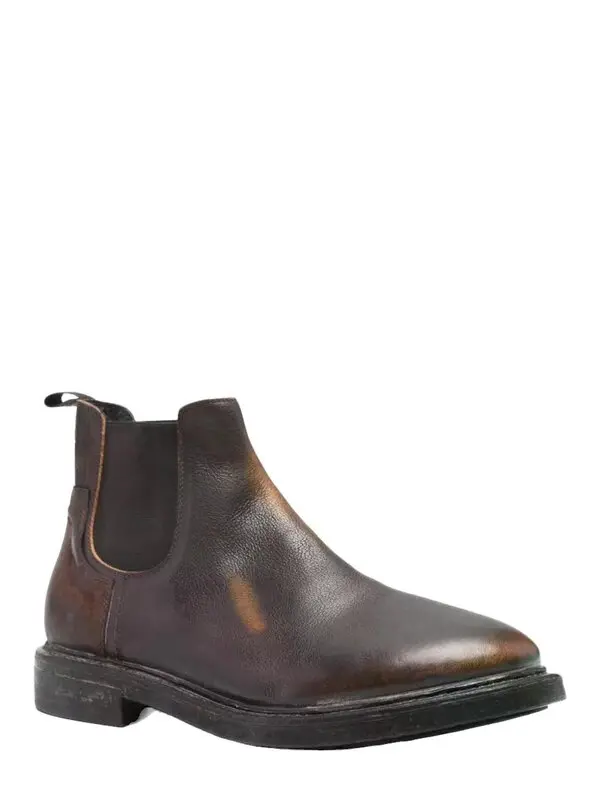 Moma Elastic-panel Leather Boots - Brown