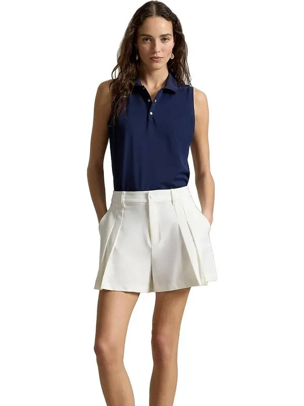 Ralph Lauren Stretch-twill Pleated Shorts - Ceramic White