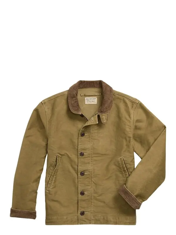 Ralph Lauren Corduroy Collar Cotton Deck Jacket - Khaki Drab