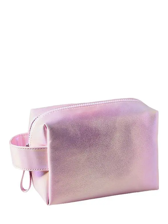 Anthropologie Metallic Cosmetic Bag - Pink