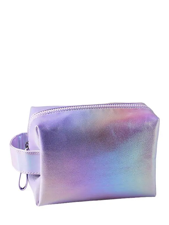 Anthropologie Metallic Cosmetic Bag - Purple
