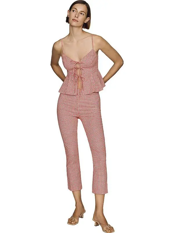 Astr The Label Alma Pants - Red Gingham