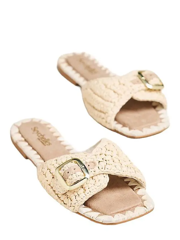 Seychelles Buckle Slide Sandals - Natural
