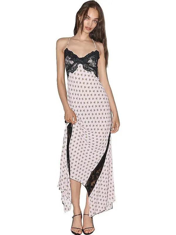 AFRM V-neck Lace Midi Dress - Crocus Foulard