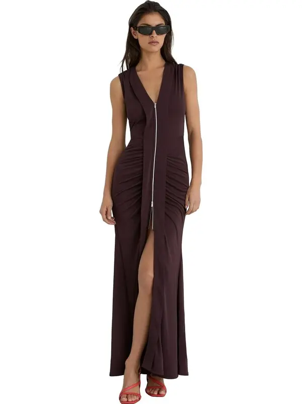 REISS Scarlett Maxi Dress - Grape Burgundy