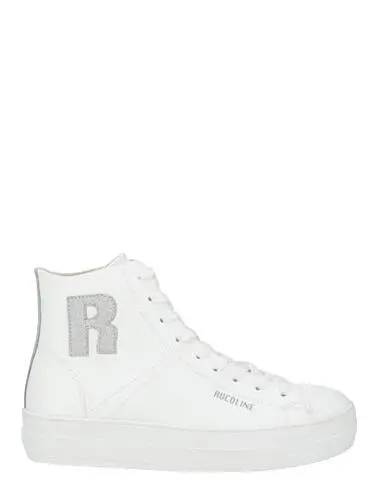 RUCOLINE High-top Leather Sneakers With Glitter Detail - White