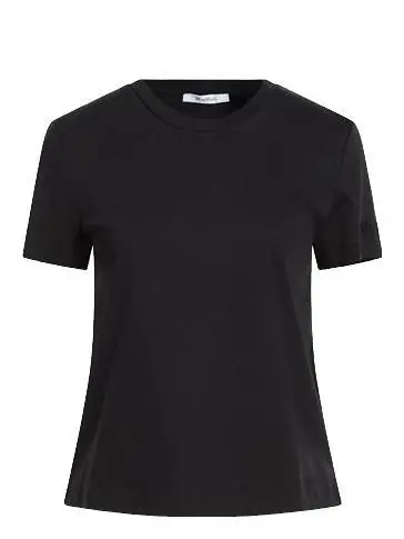 Max Mara Cotton T-shirt With Embroidered Logo - Black