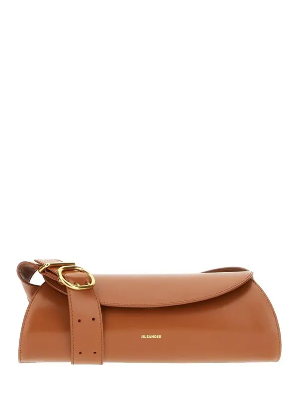 JIL SANDER Leather Shoulder Bag With Buckle Detail - Multicolor