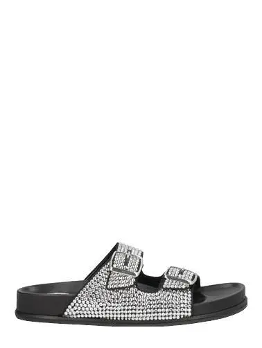 Rene Caovilla Embellished Textile Sandals - Silver