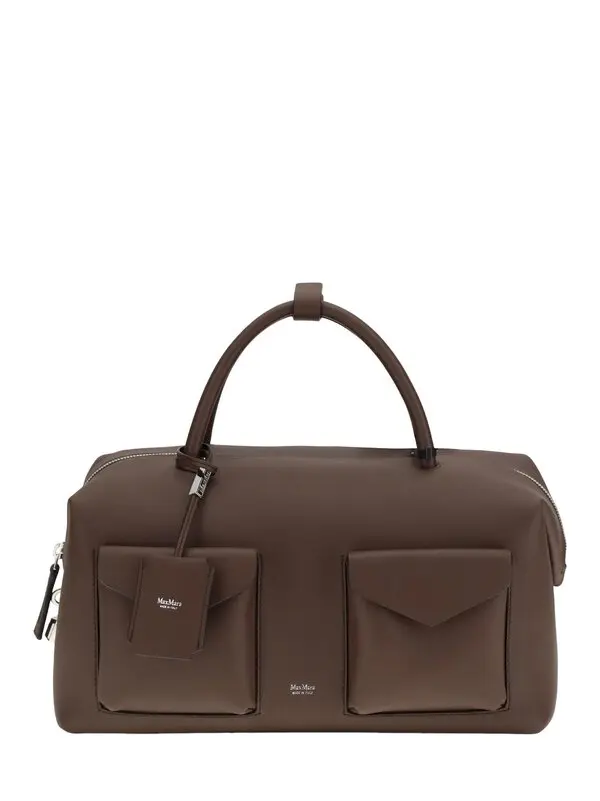 Max Mara Holdall Cargo Leather Handbag - Brown