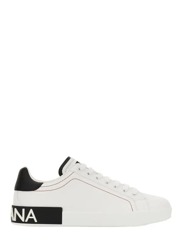 Dolce & Gabbana White Leather Sneakers - Multicolor