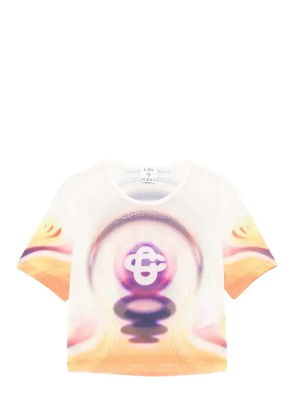 Casablanca Graphic Print Cropped T-shirt - Multicolor